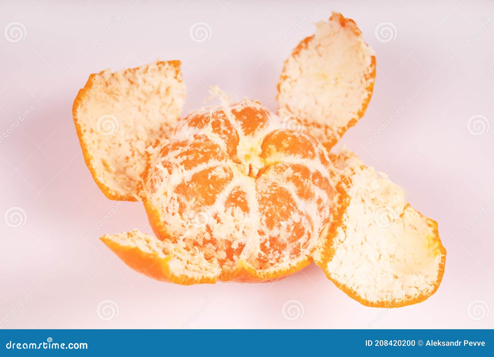 Almost Completely Peeled Mandarin Close-up Stock Photo - Image of ...