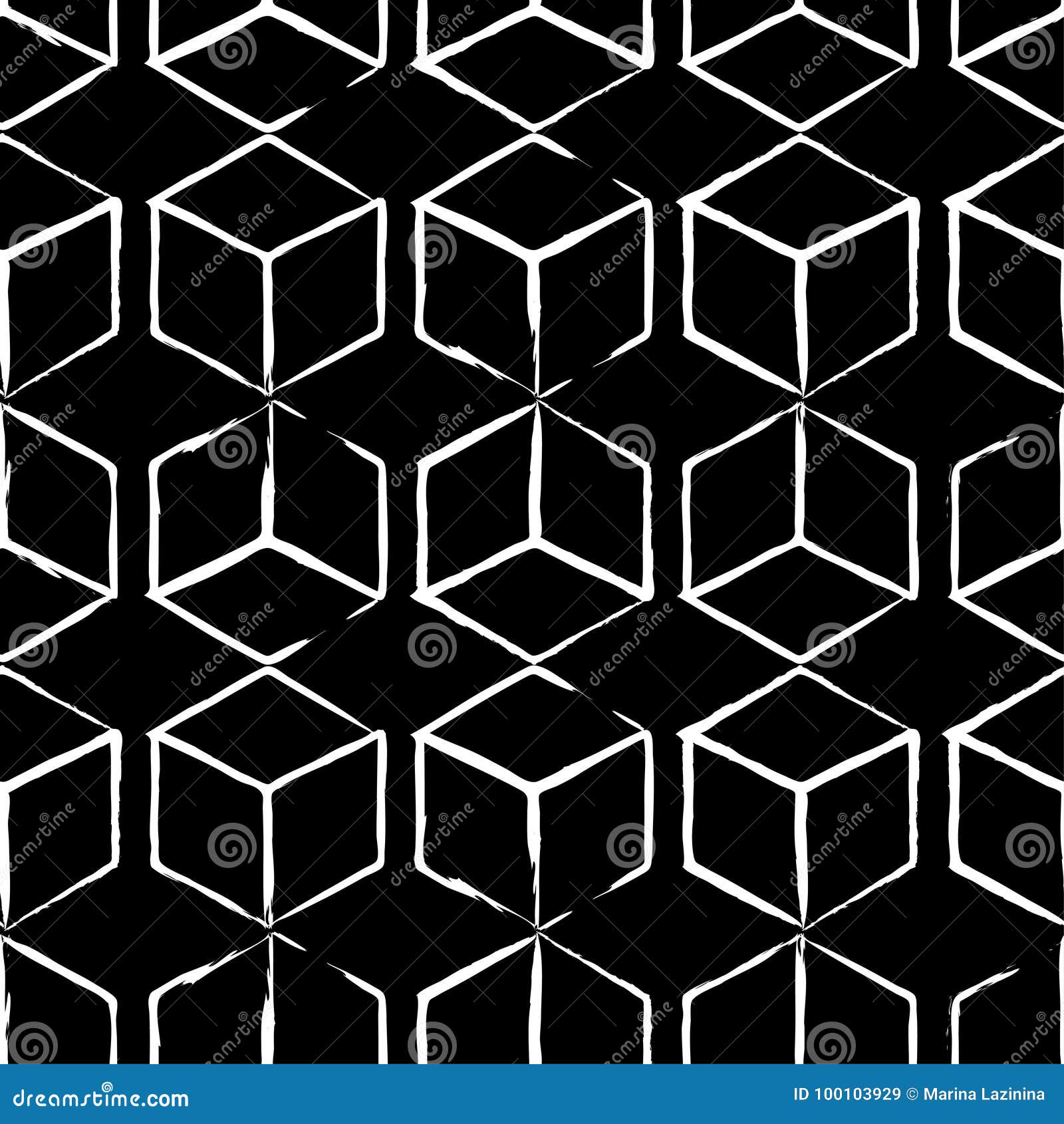 Completely Seamless, Abstract Cube Pattern. Black and White Design ... Completely Seamless, Abstract Cube Pattern. Black and White Design ...