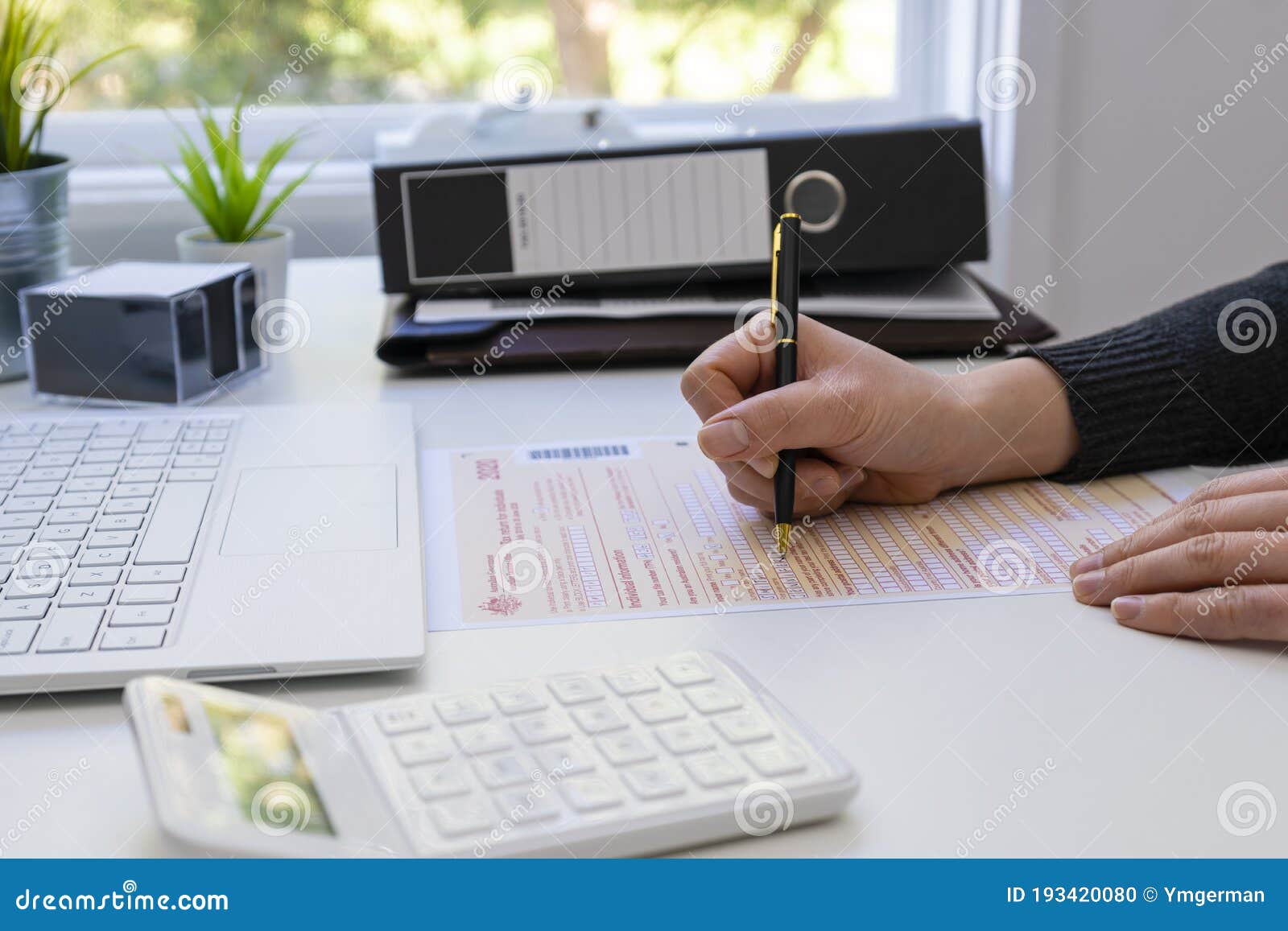 Completing Australian Tax Form Stock Photo - Image of return, file ...