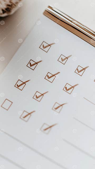 Completing Checklist Items: Marking Checkboxes on a To-do List for Task Management Stock Photo ...