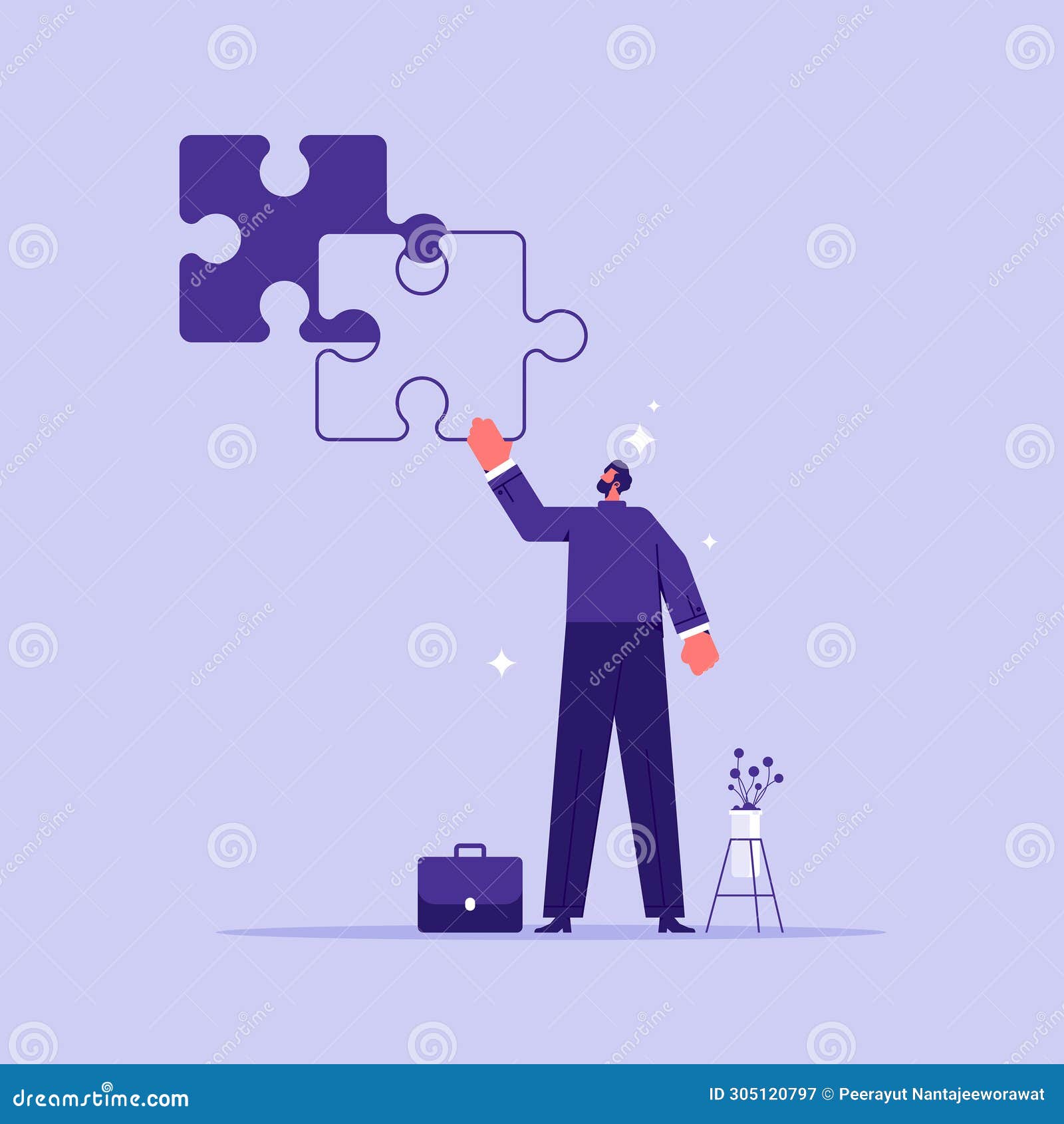 Completing the Final Puzzle Piece Concept Stock Illustration ...