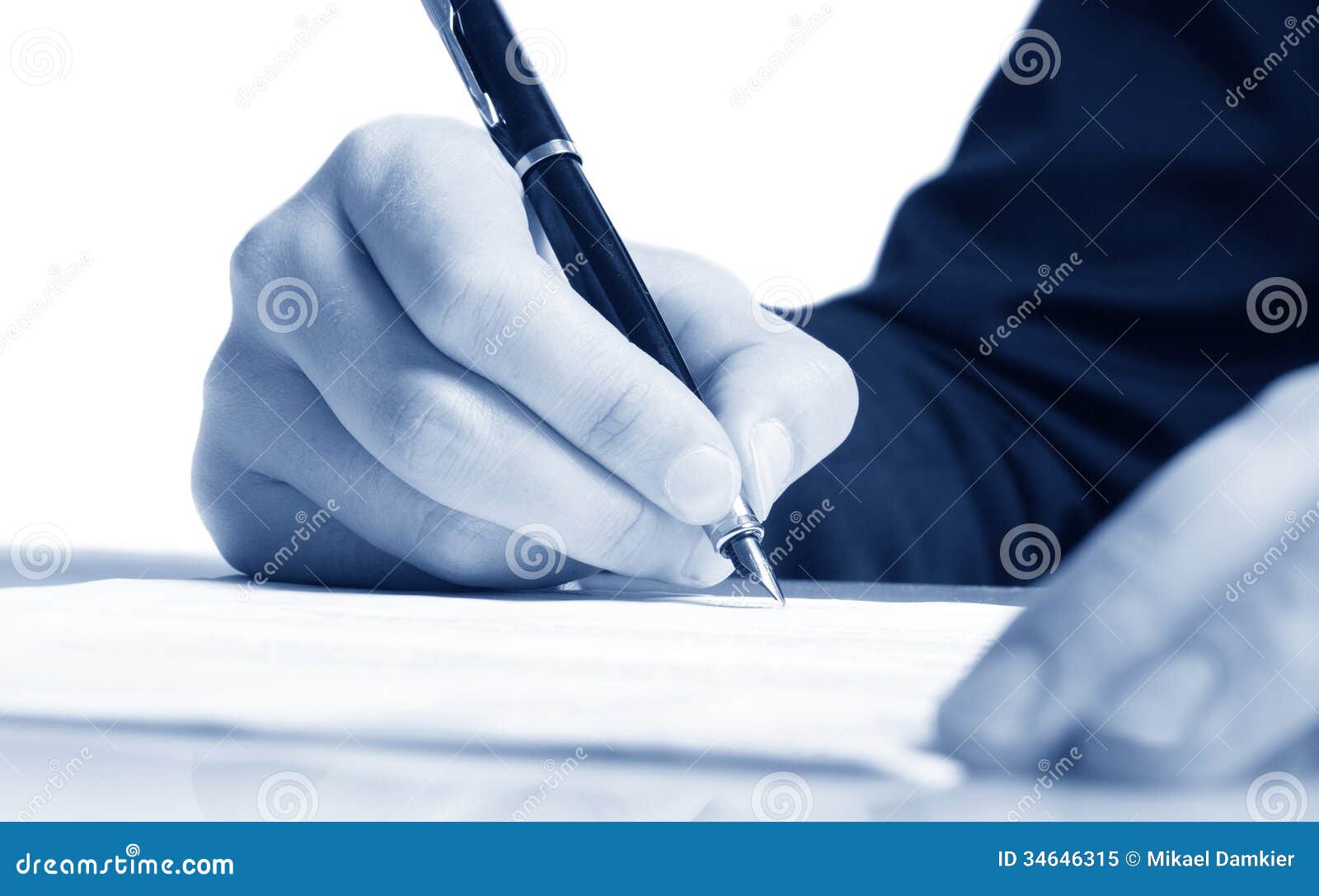 Completing the Form on White Table Stock Image - Image of professional ...