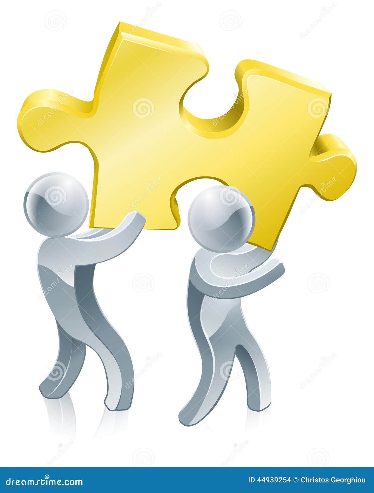 Completing Jigsaw Showing Solution Completing Or Achievement Royalty ...