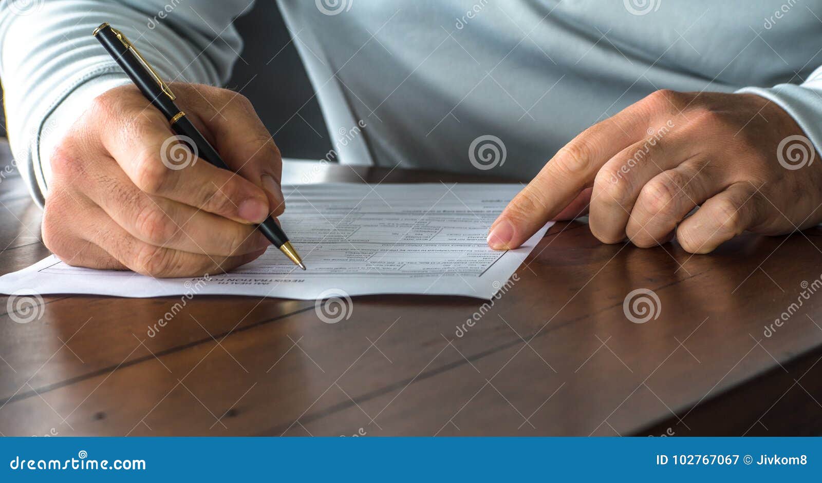 Completing a Medical Form at Home Stock Image - Image of contact ...