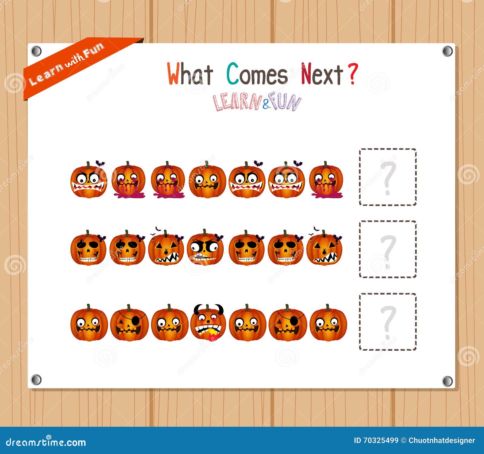 Completing The Pattern Educational Game For Preschool Children Cartoon ...