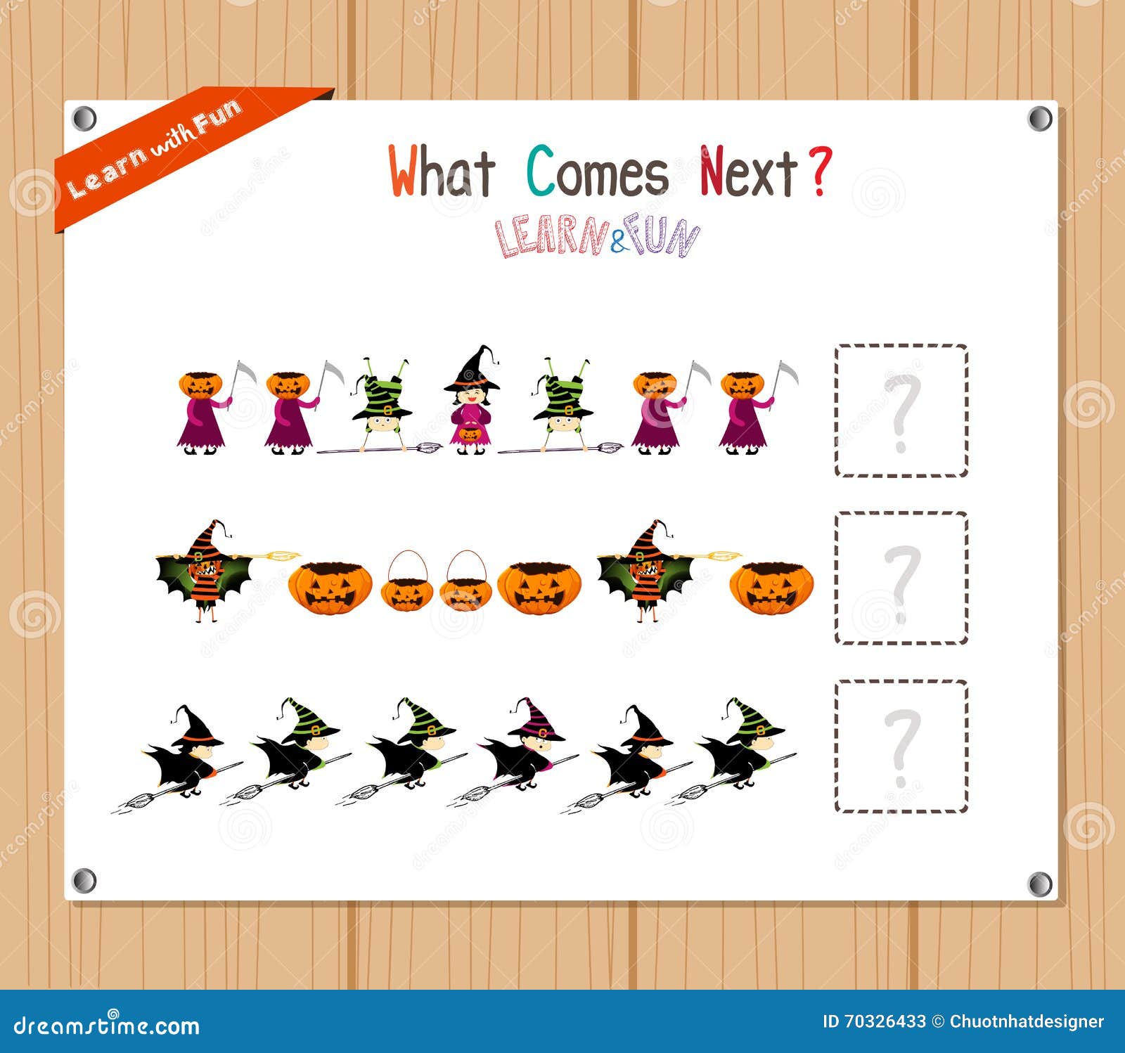 Completing The Pattern Educational Game For Preschool Children Vector ...