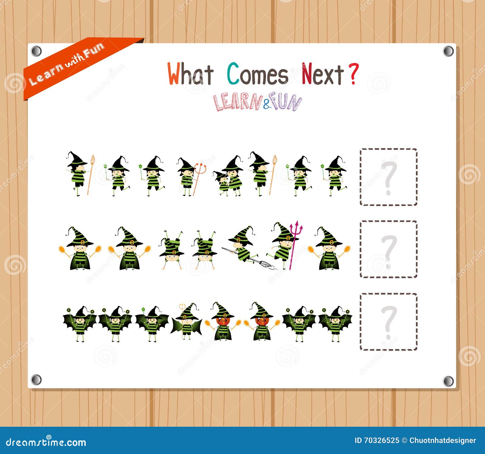 Completing The Pattern Educational Game For Preschool Children Cartoon ...