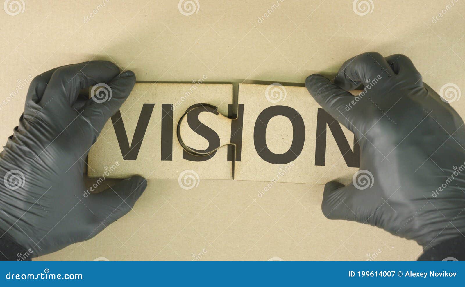 Completing Jigsaw Puzzle with VISION Text Stock Image - Image of hold ...