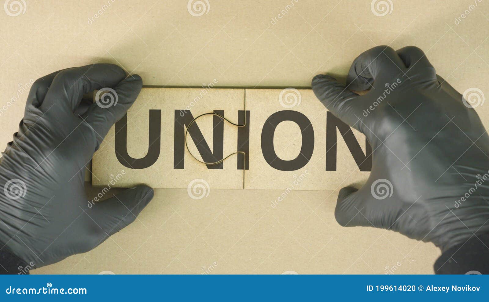 UNION Word on Cardboard Jigsaw Puzzle Pieces Stock Photo - Image of ...