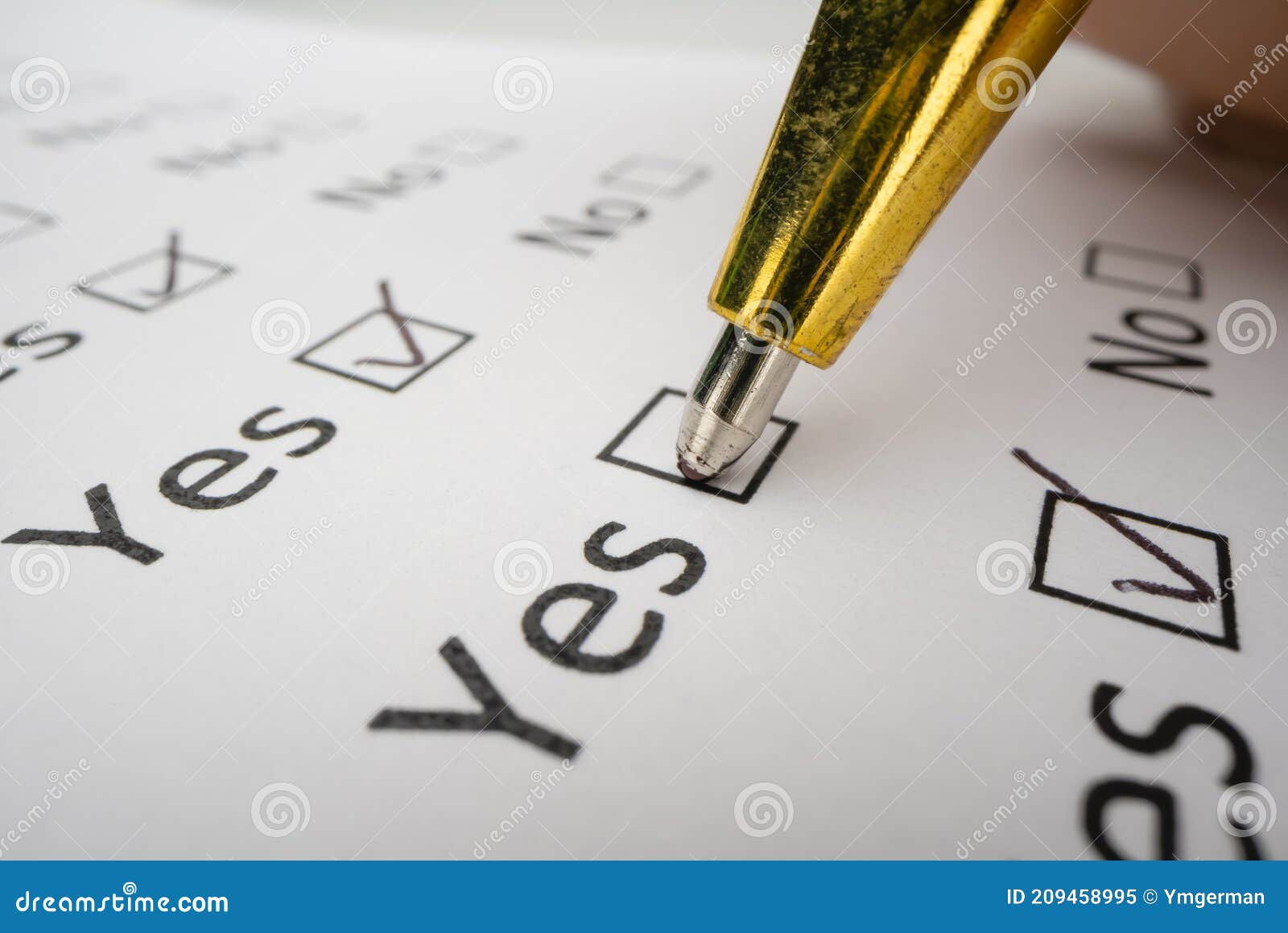 Completing a Questionnaire with Yes or No Questions Stock Image - Image ...