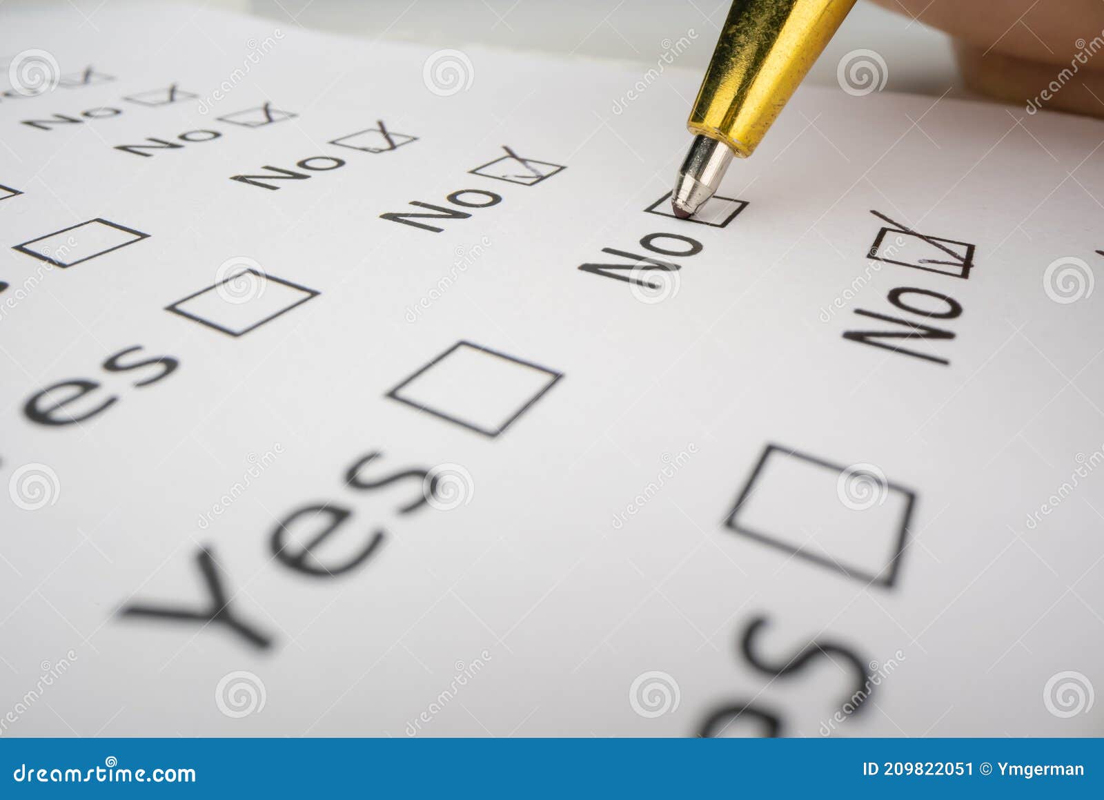 Completing a Questionnaire with Yes or No Questions Stock Image - Image ...