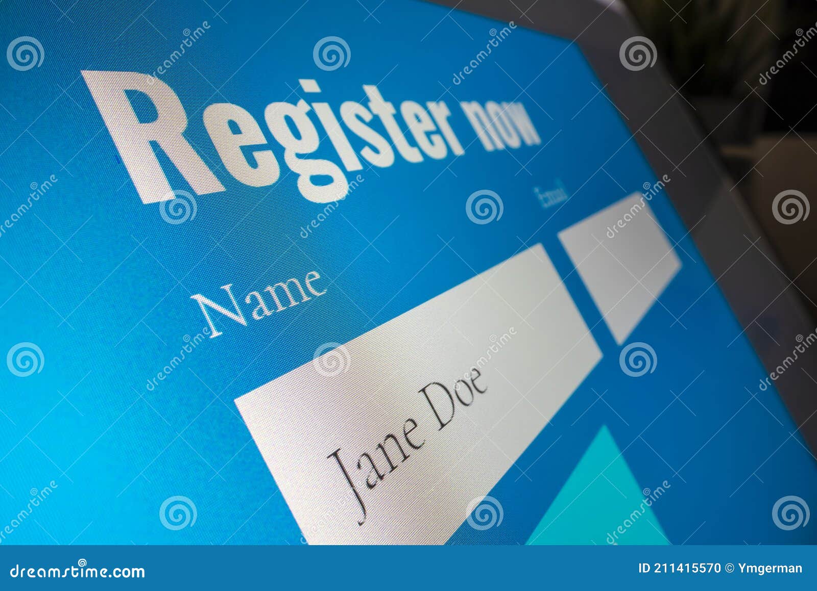 Completing Registration Form Online Stock Photo - Image of enter ...