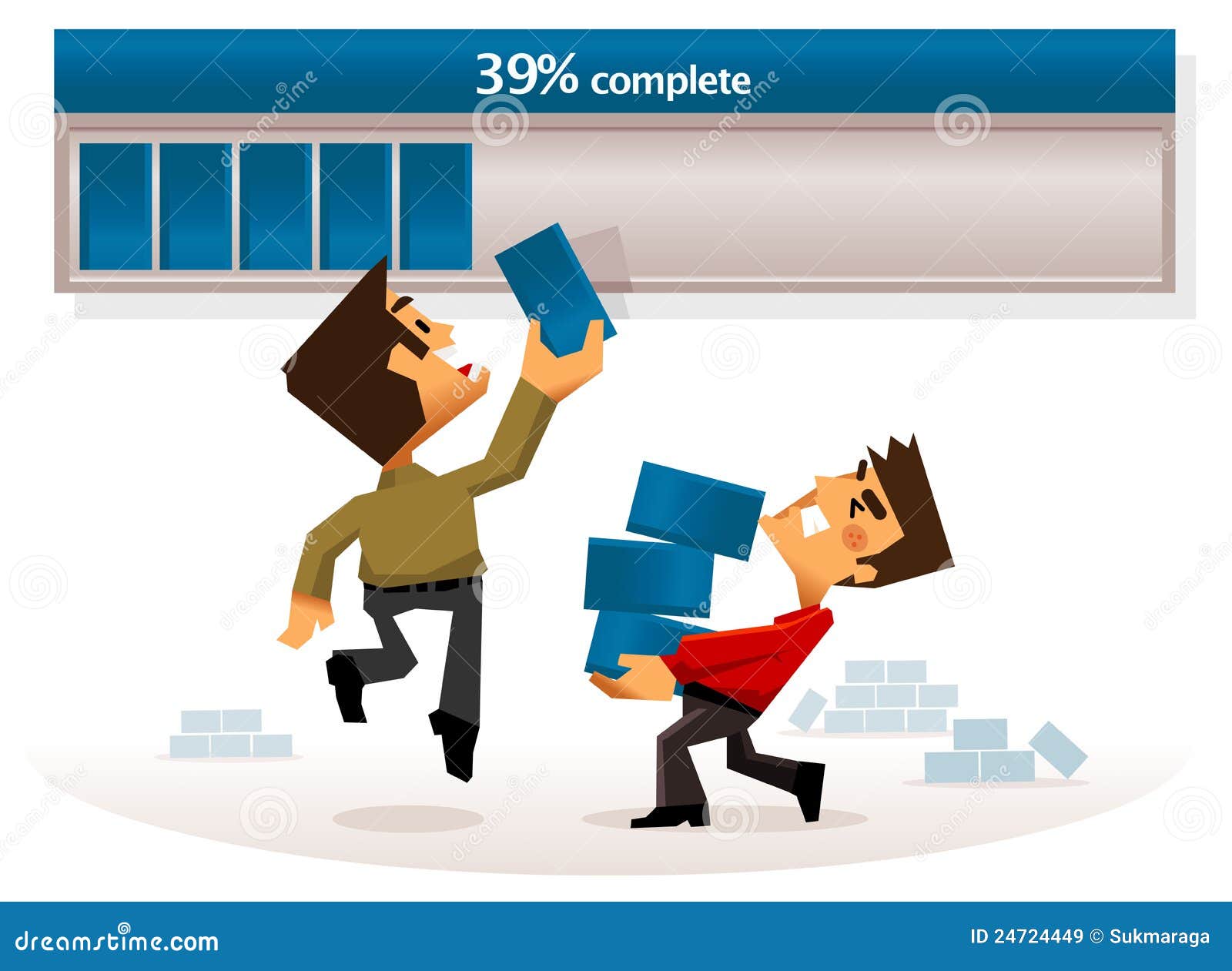 Completing work progress stock vector. Illustration of design - 24724449