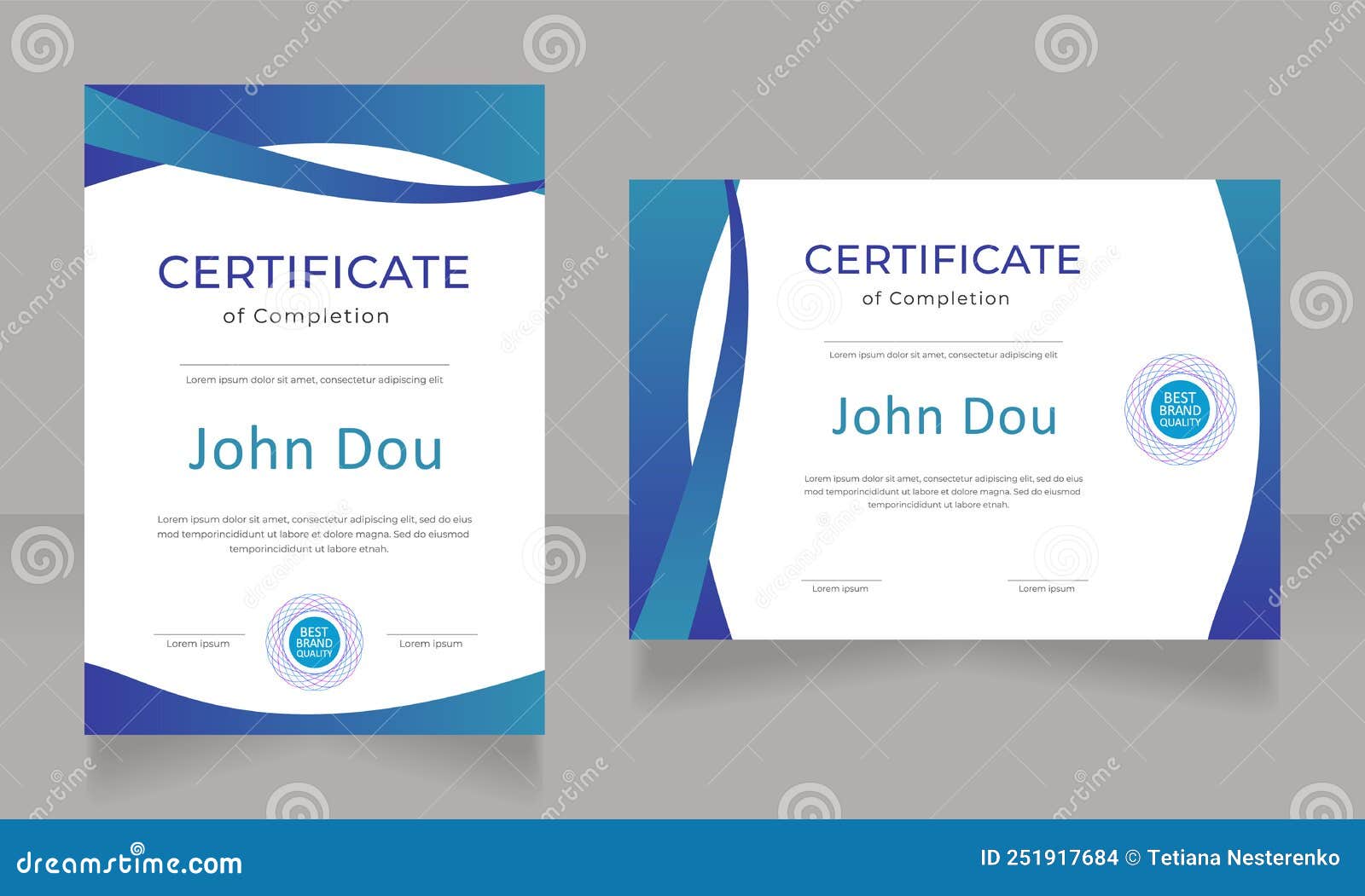 Internship Certificate Design Template Vector Illustration ...