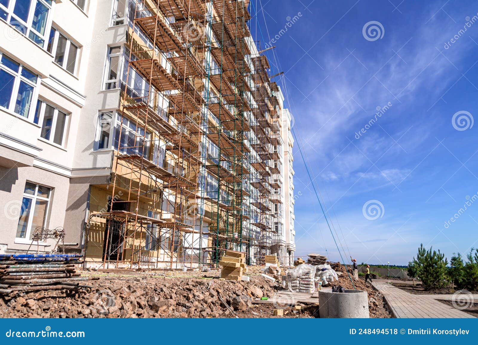 Completion of Residential Building Construction Facade Finishing Using ...