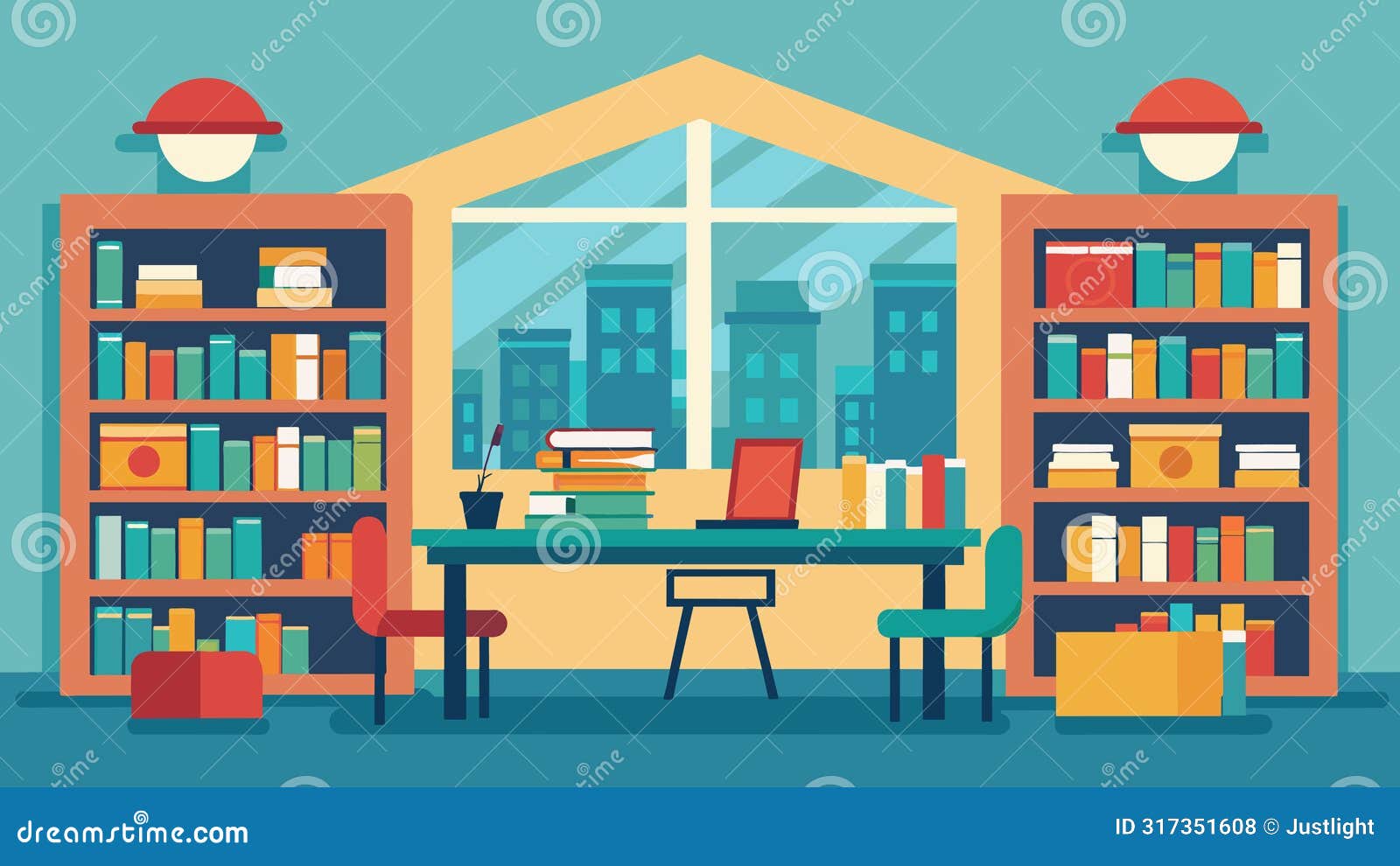 The Completion of the Schools Library Complete with Bookshelves and ...