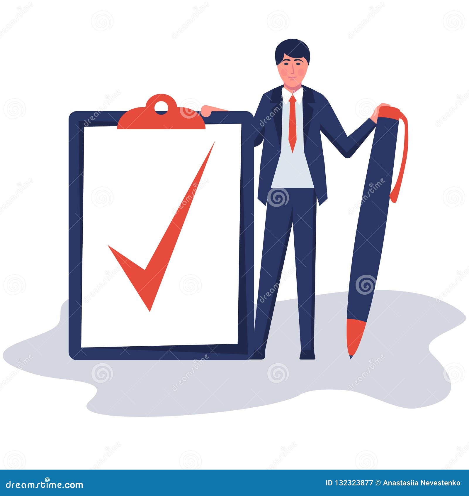 Completion Task. Businessman Wrote a Mark on the Completion of a Stock ...