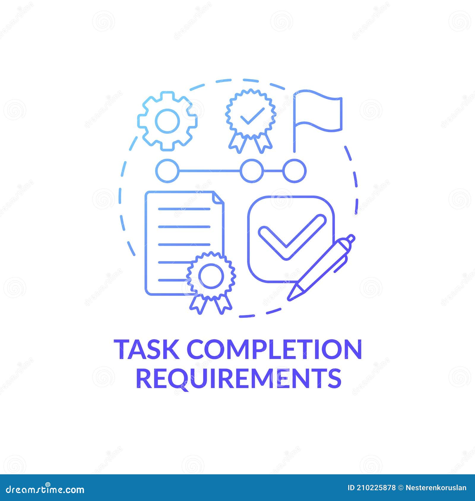 Completion of Task on Time Concept Icon Stock Vector - Illustration of ...