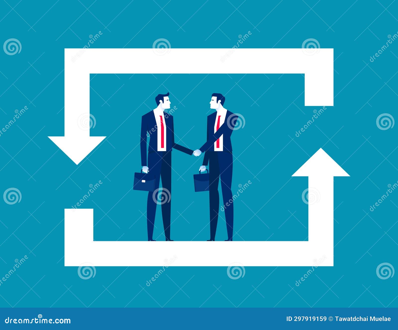 Completion of a Transaction . Business Exchange Vector Illustration ...