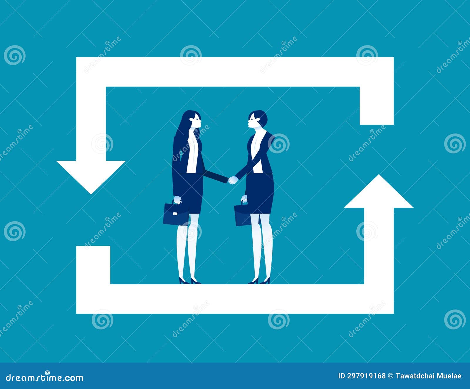 Completion of a Transaction . Business Exchange Vector Illustration ...