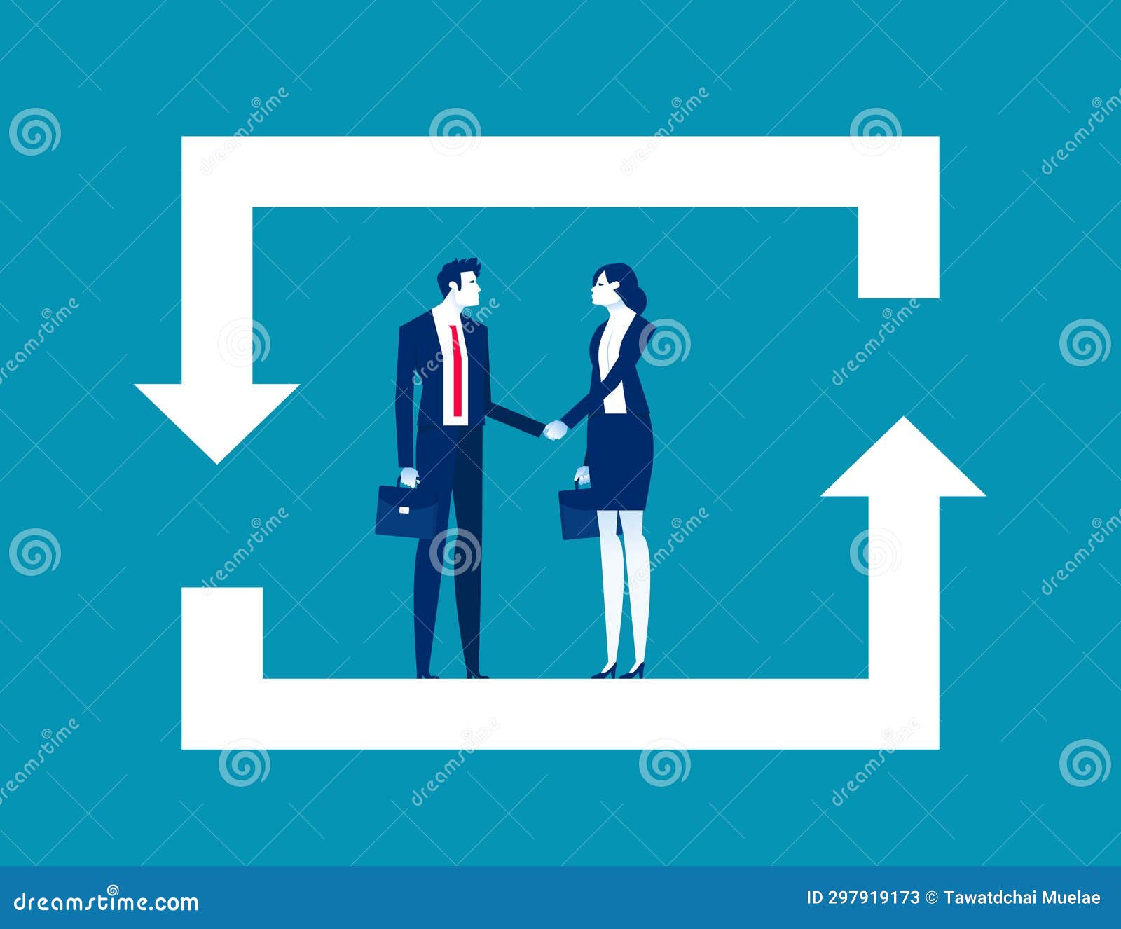 Completion of a Transaction . Business Exchange Vector Illustration ...