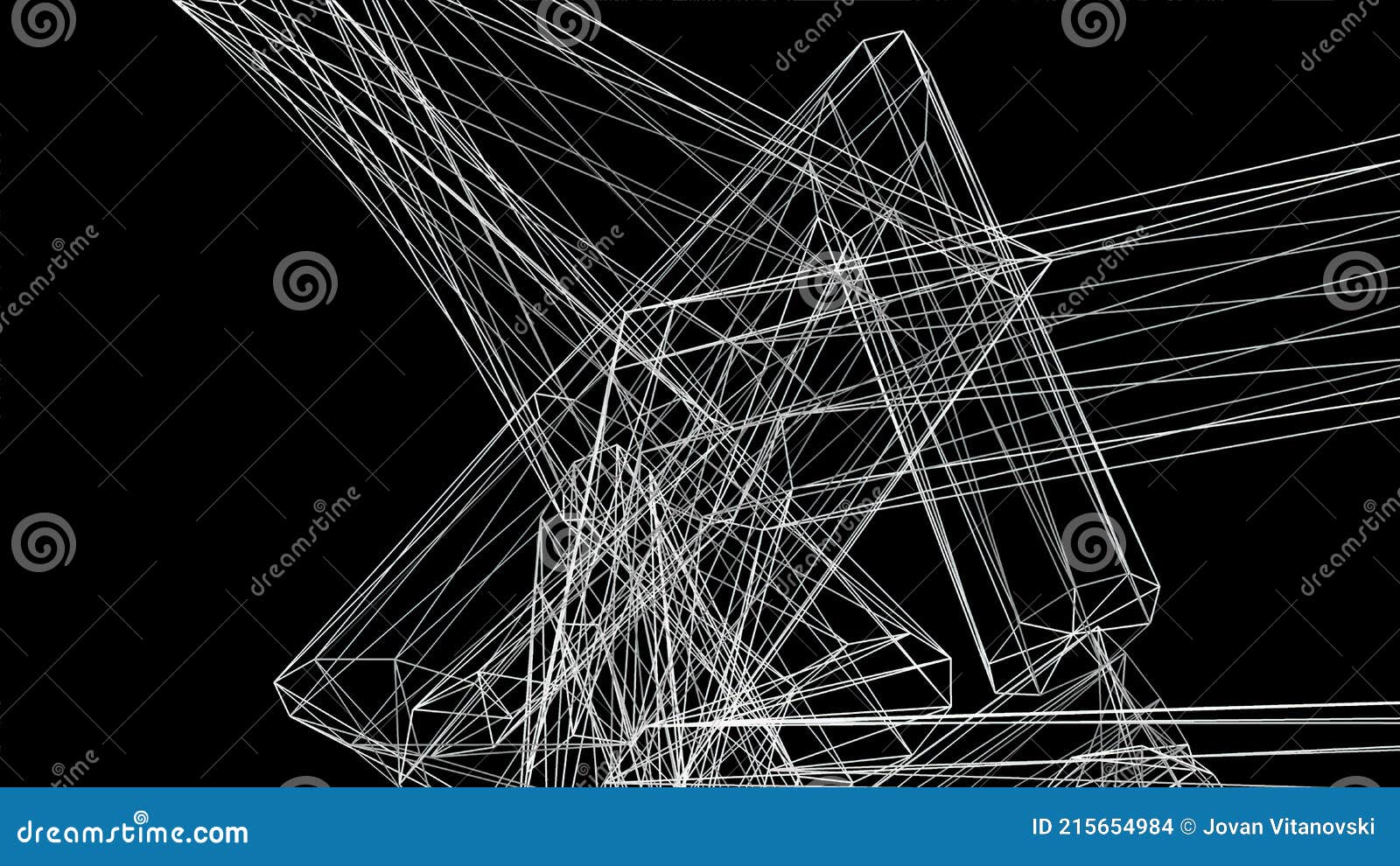 Complex Abstract Wire Frame Shape Floats Stock Illustration ...
