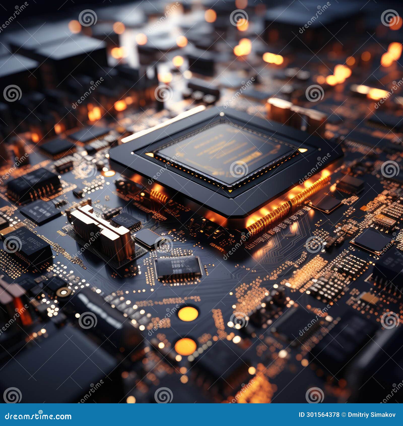 Complex AI Hardware: Detailed Close-up Capture Illustrating Intricate ...