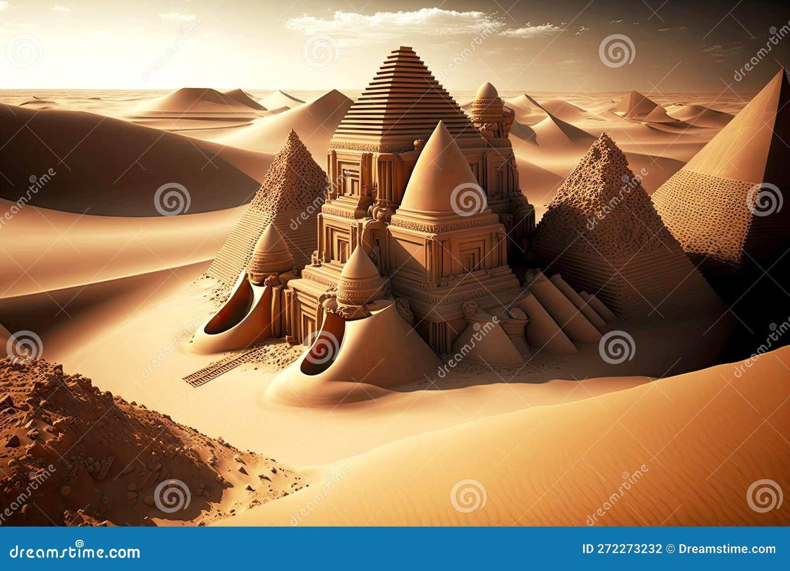 Complex of Ancient Architectural Structures Made of Egyptian Pyramids ...