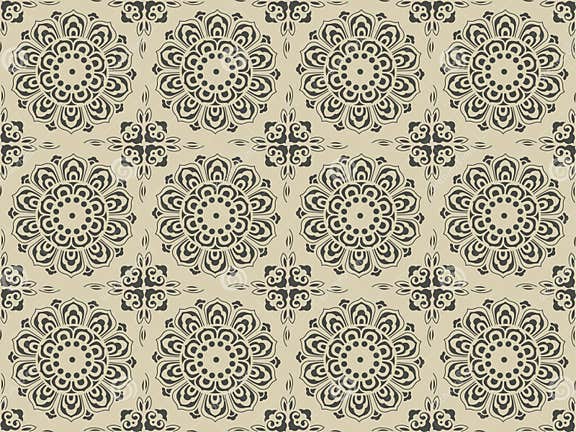 Complex Ancient Floral Pattern Stock Vector - Illustration of retro ...