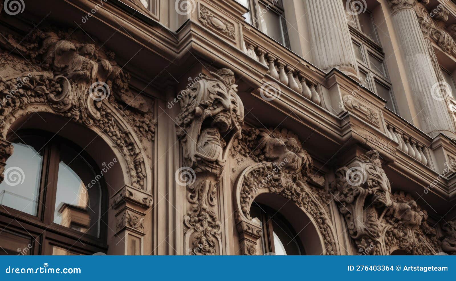 Complex Architectural Details of a Building. AI Generated Stock ...