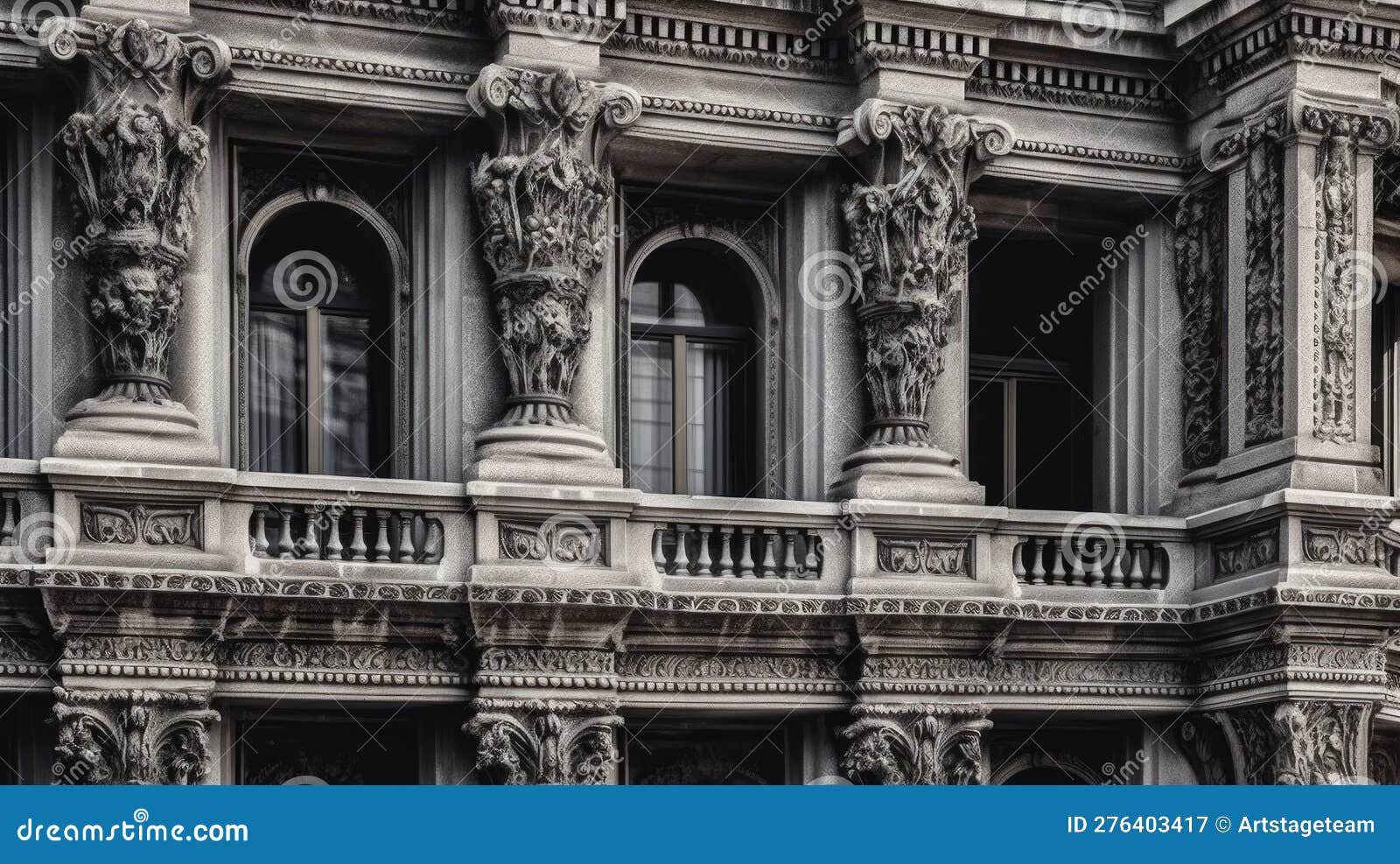 Complex Architectural Details of a Building. AI Generated Stock ...