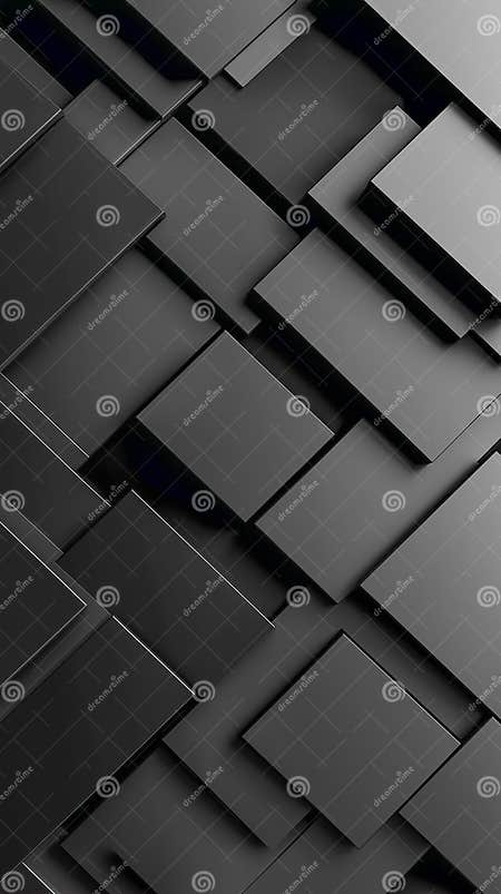 Complex Arrangement of Black Rectangular Shapes Creates a Striking ...