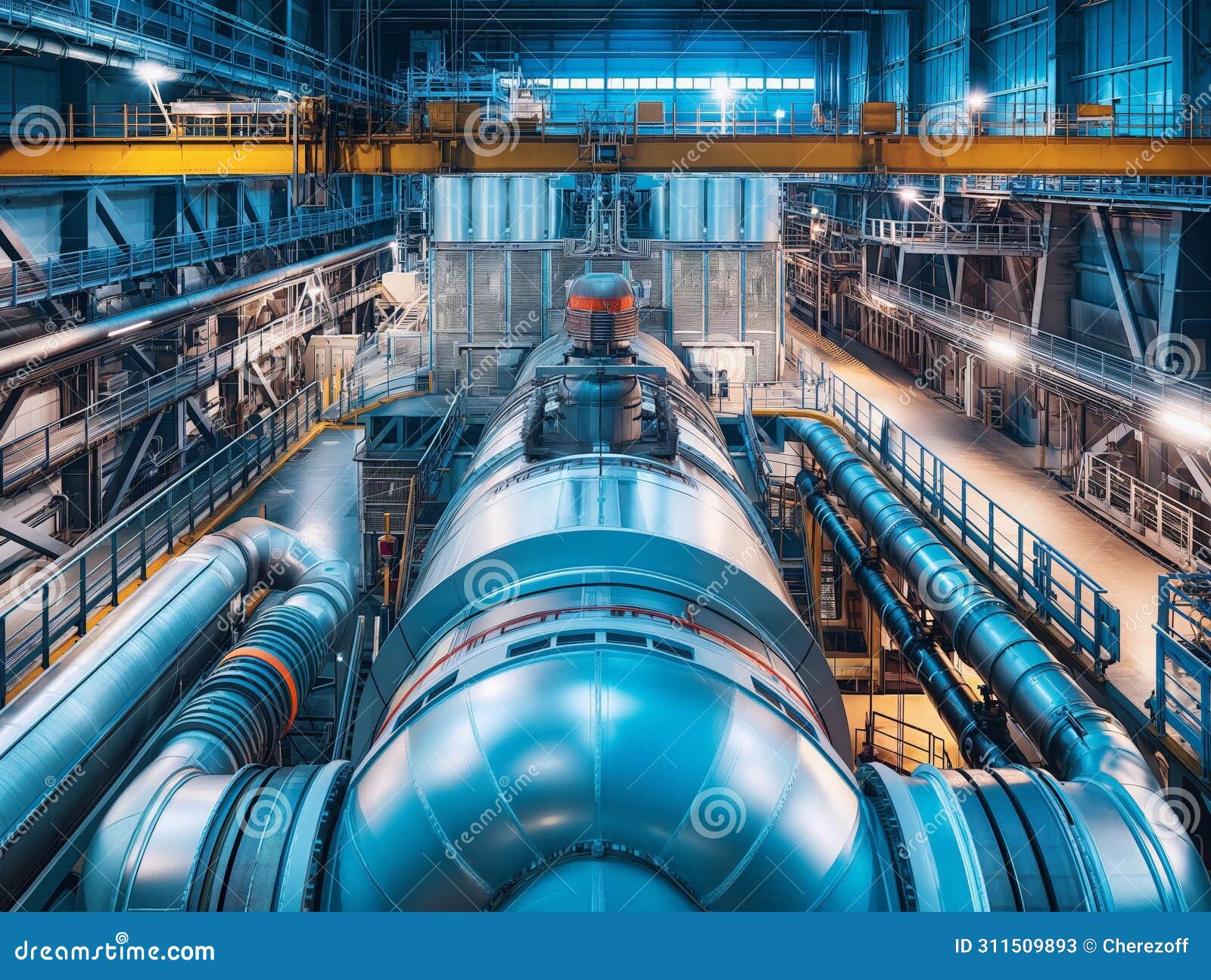 Industrial Power Plant Interior Stock Image - Image of production ...