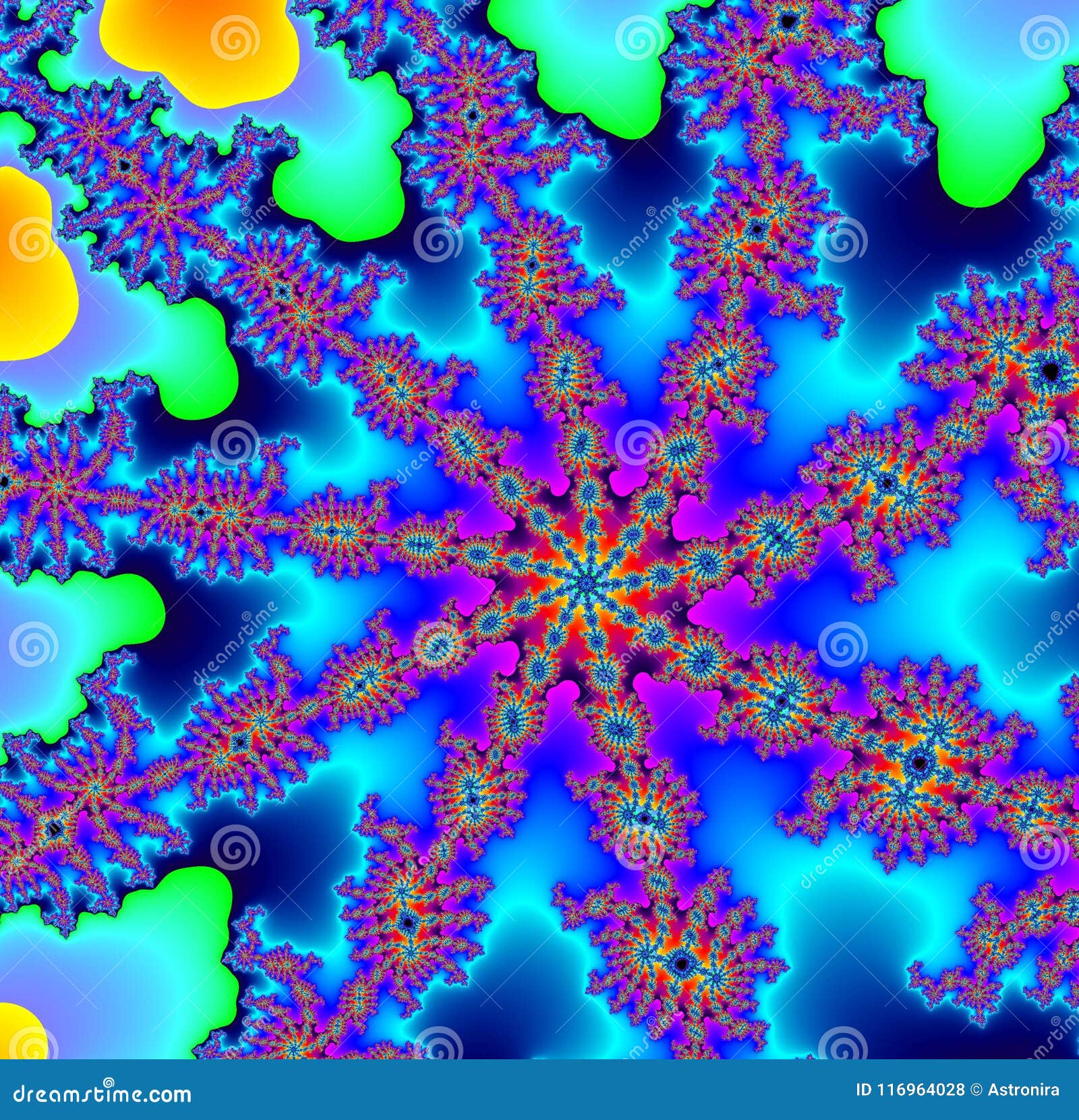 Complex Beautiful Fractal in Bright Joyful Colors Stock Illustration ...