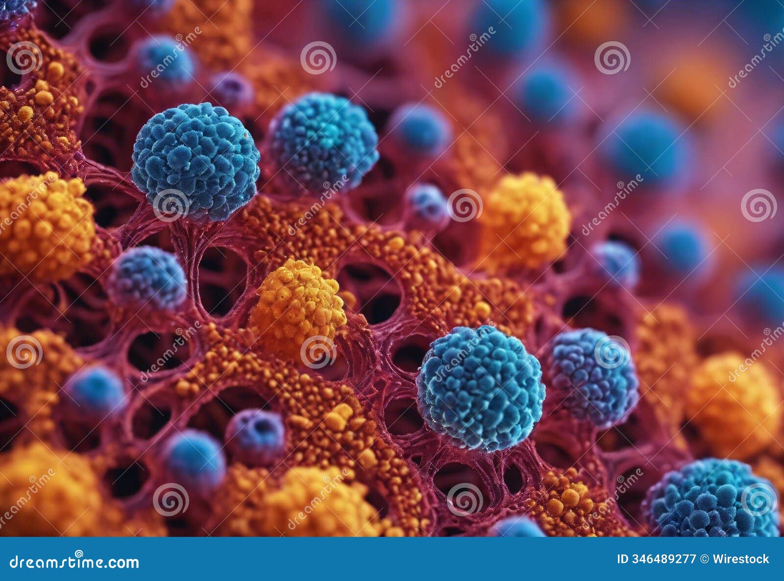 Complex Biological Structure Under Microscope Stock Illustration ...