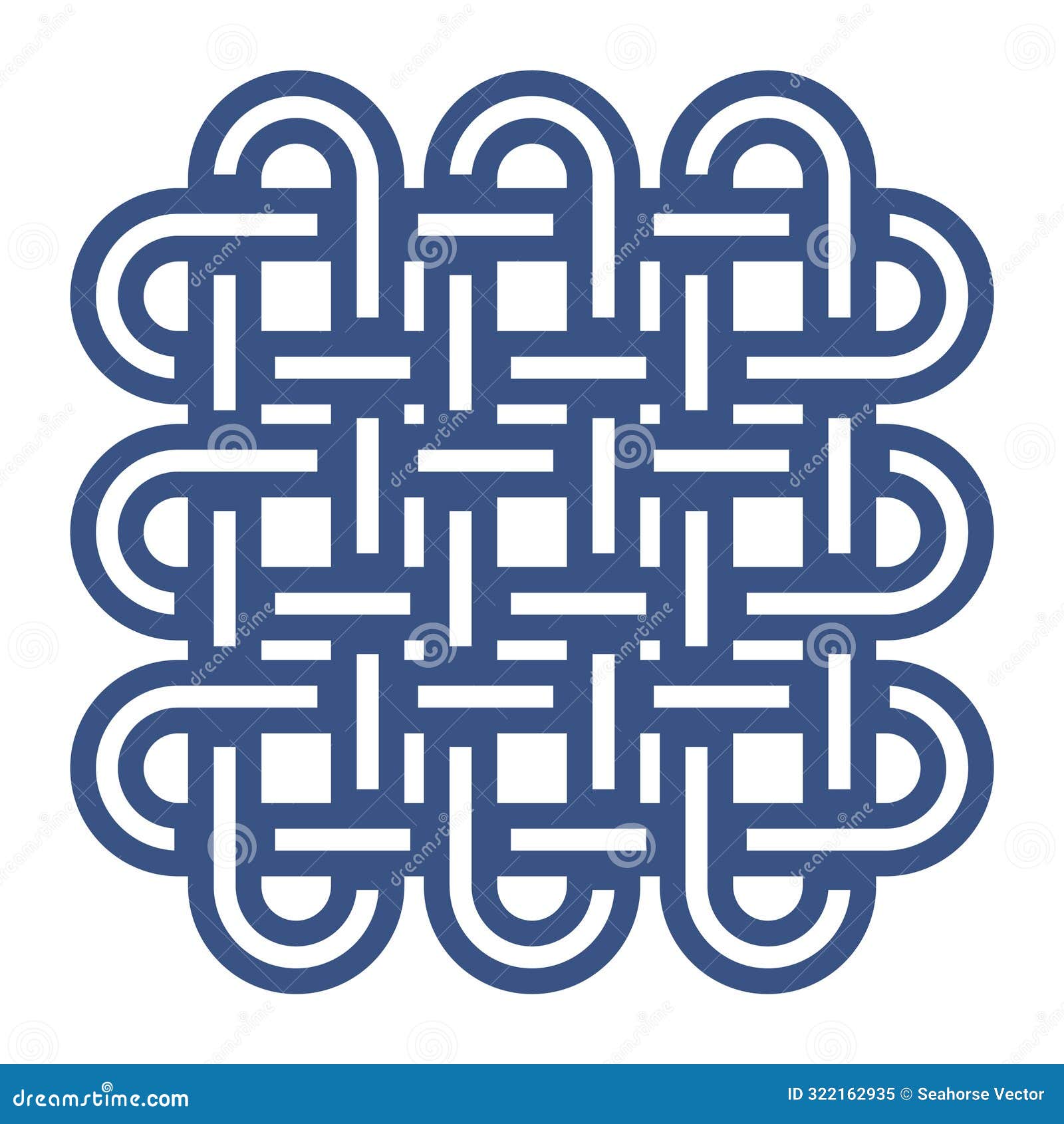 Complex Blue Celtic Knot Design Isolated White Background. Intricate ...