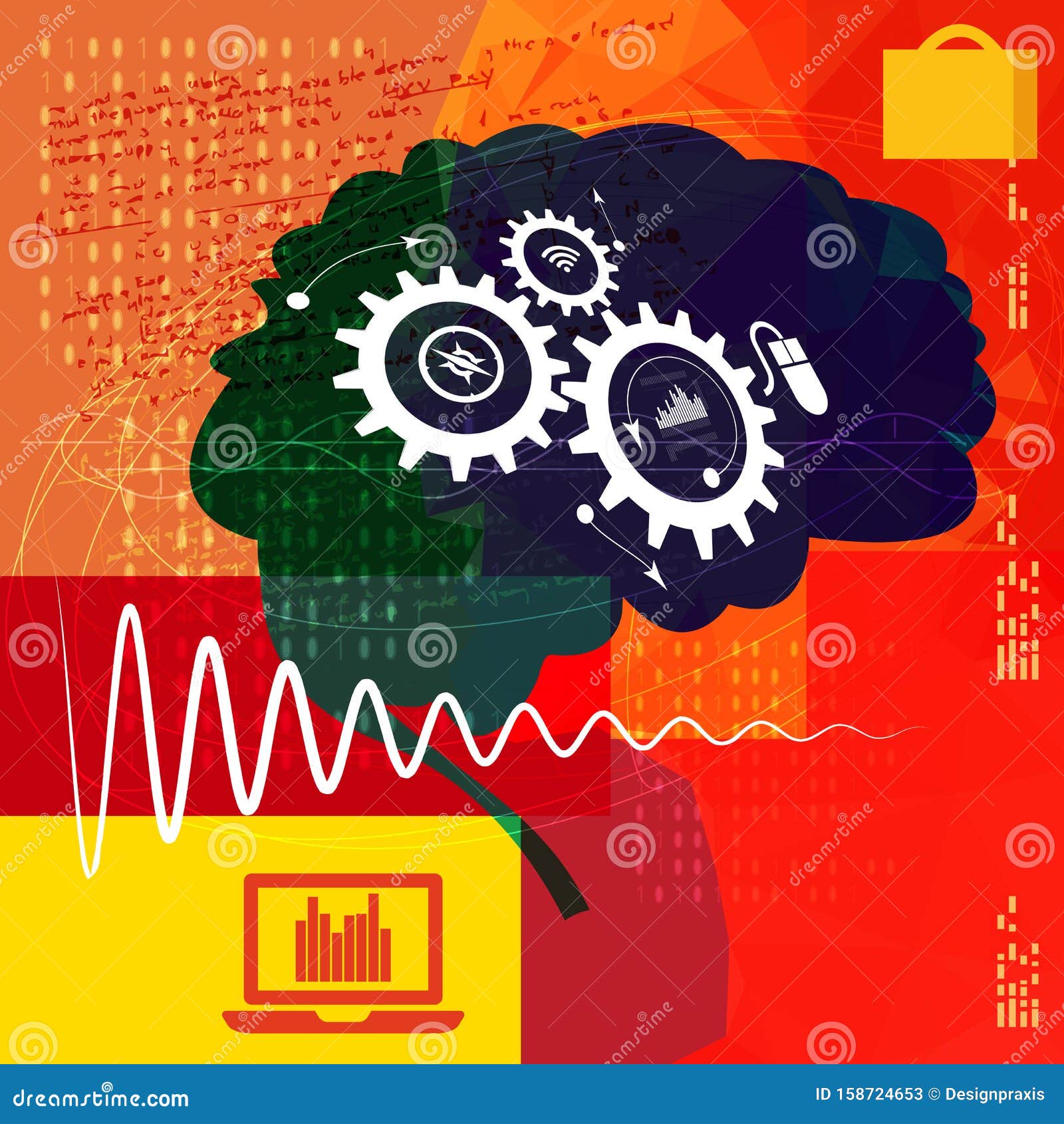 Complex Brain Working Process - Illustration Stock Illustration ...