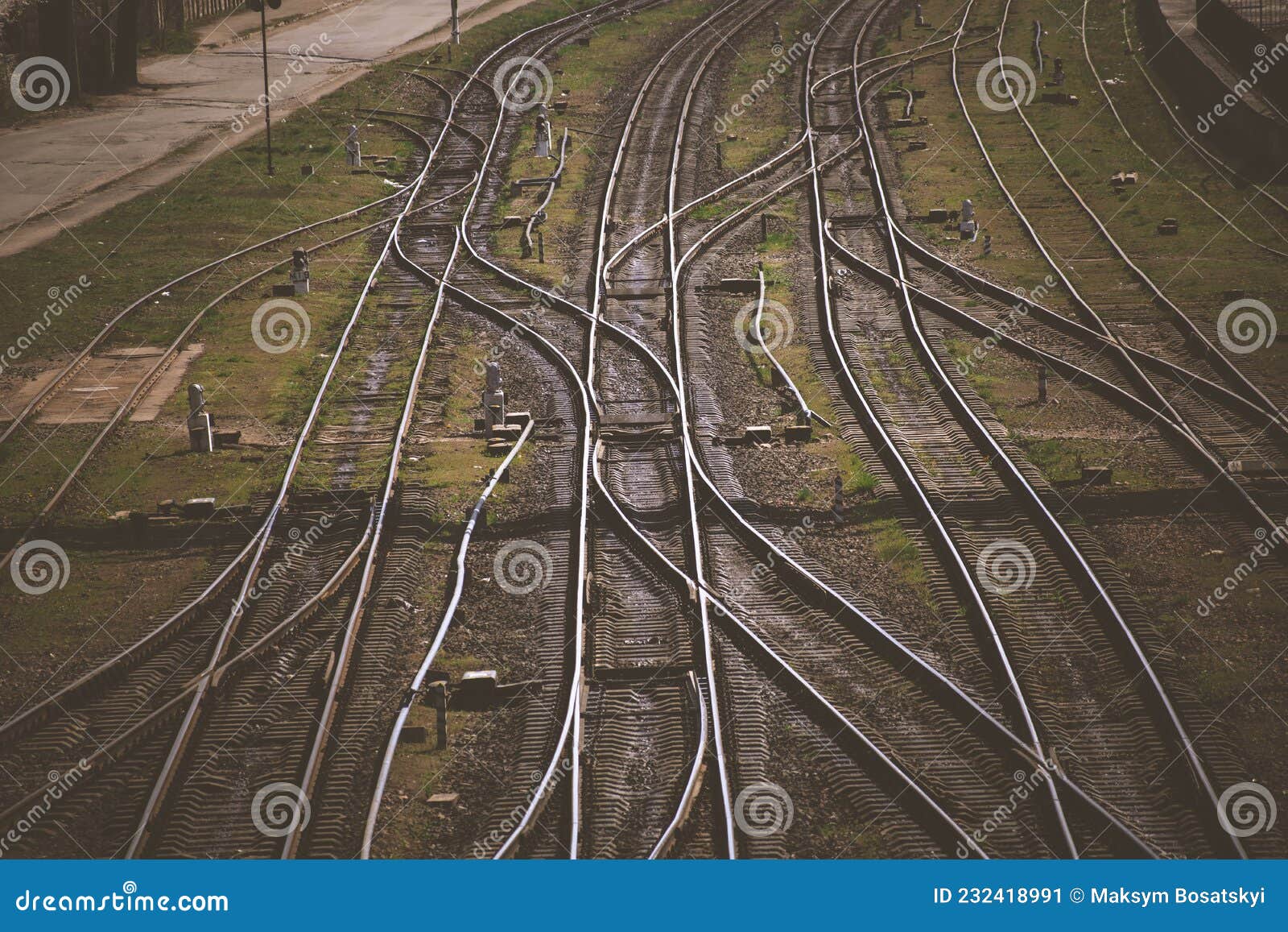 Complex Branching of Railway Tracks Stock Image - Image of form ...