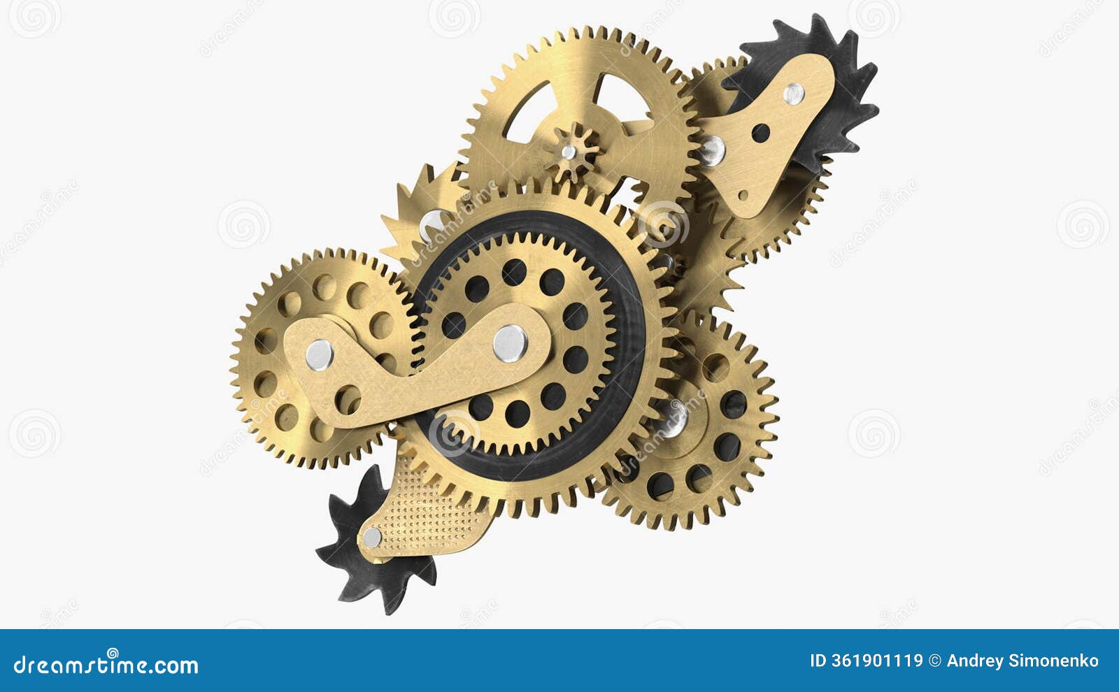 Complex Brass Gear Mechanism for Engineering Projects Stock Image ...