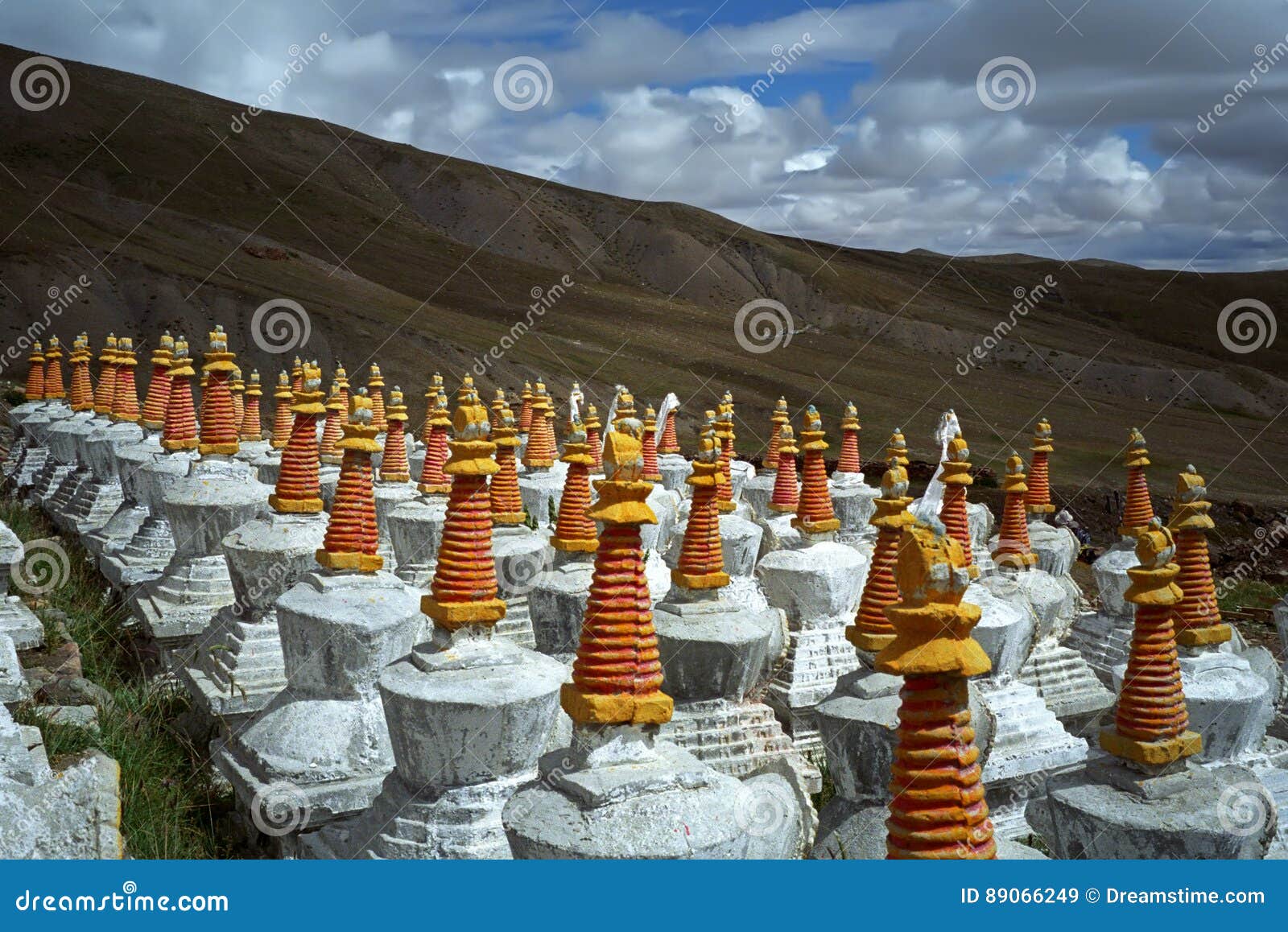Complex of 108 Buddhist Ritual Structures Stupas on the Hillside of ...