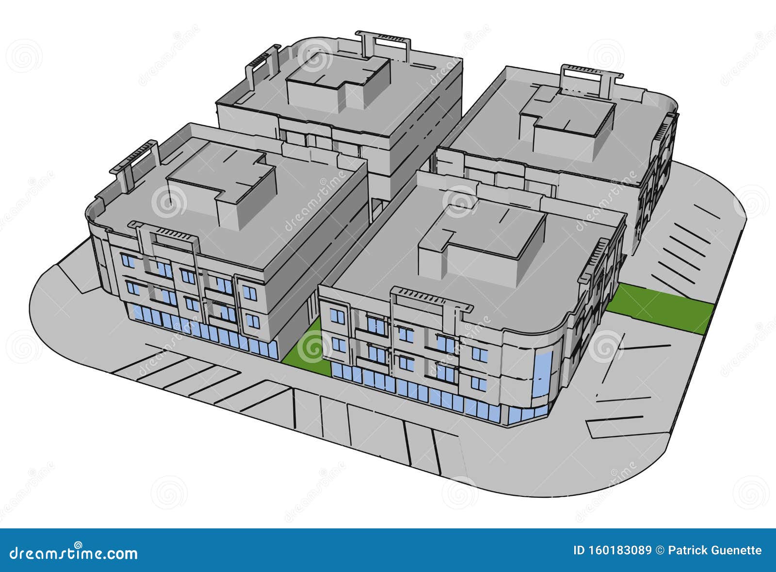 Complex Building, Illustration, Vector Stock Vector - Illustration of ...