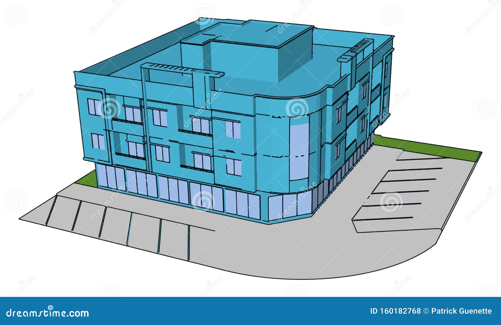 Complex Building, Illustration, Vector Stock Vector - Illustration of ...
