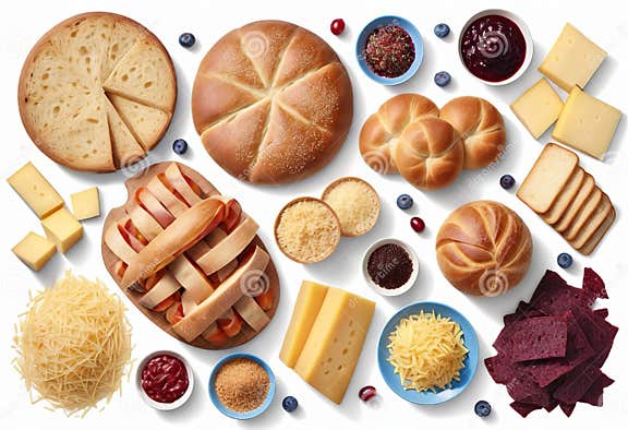 Complex Carbohydrates Food Sources Stock Illustration - Illustration of ...