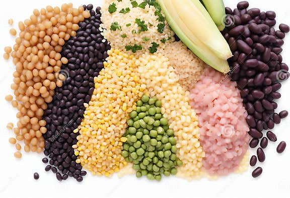 Complex Carbohydrates Food Sources Stock Illustration - Illustration of ...