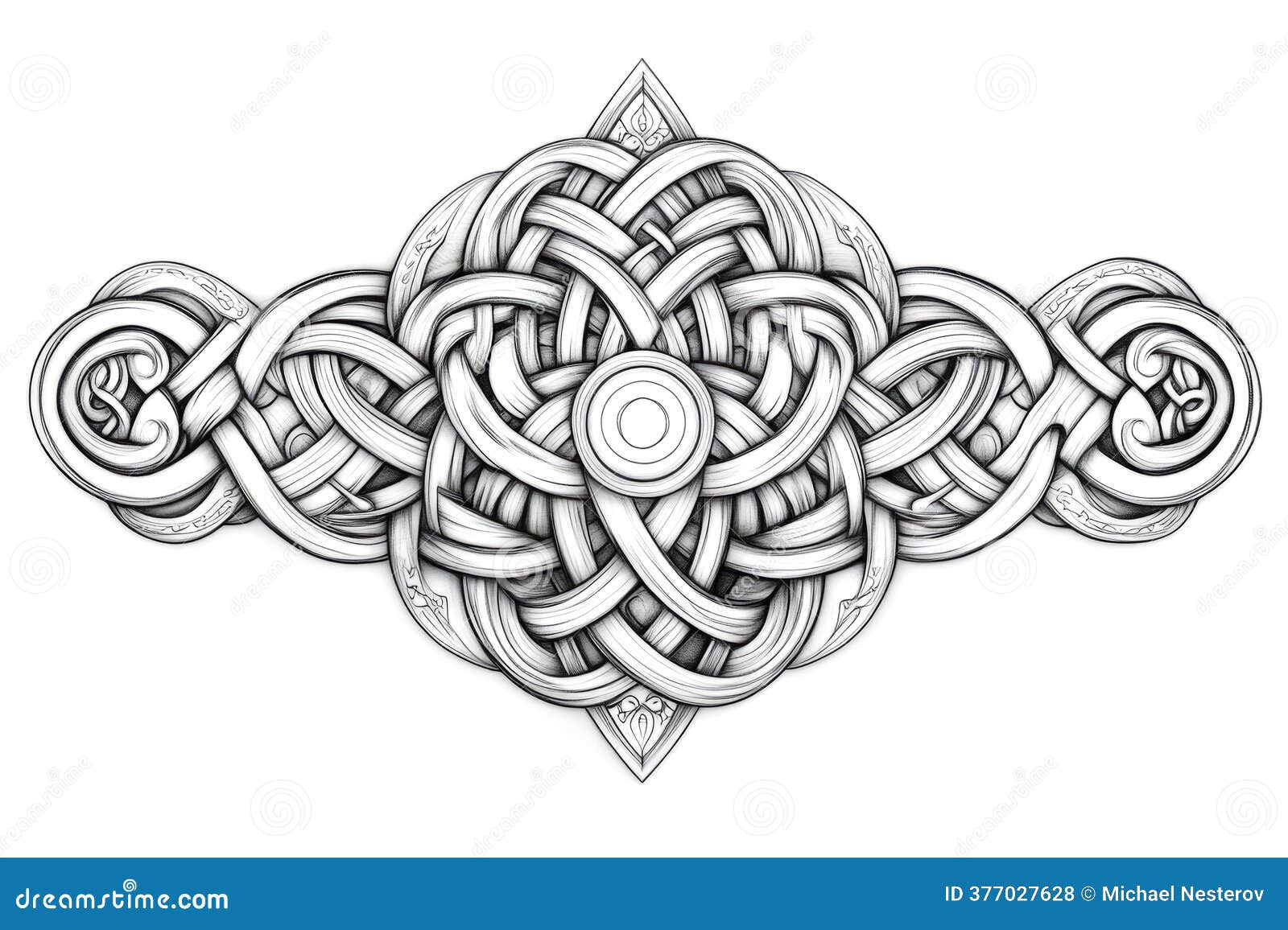 Celtic Knotwork Design Creates A Symmetrical, Decorative Symbol With ...