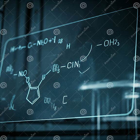 A Complex Chemical Formula Displayed on a Digital Screen in a ...