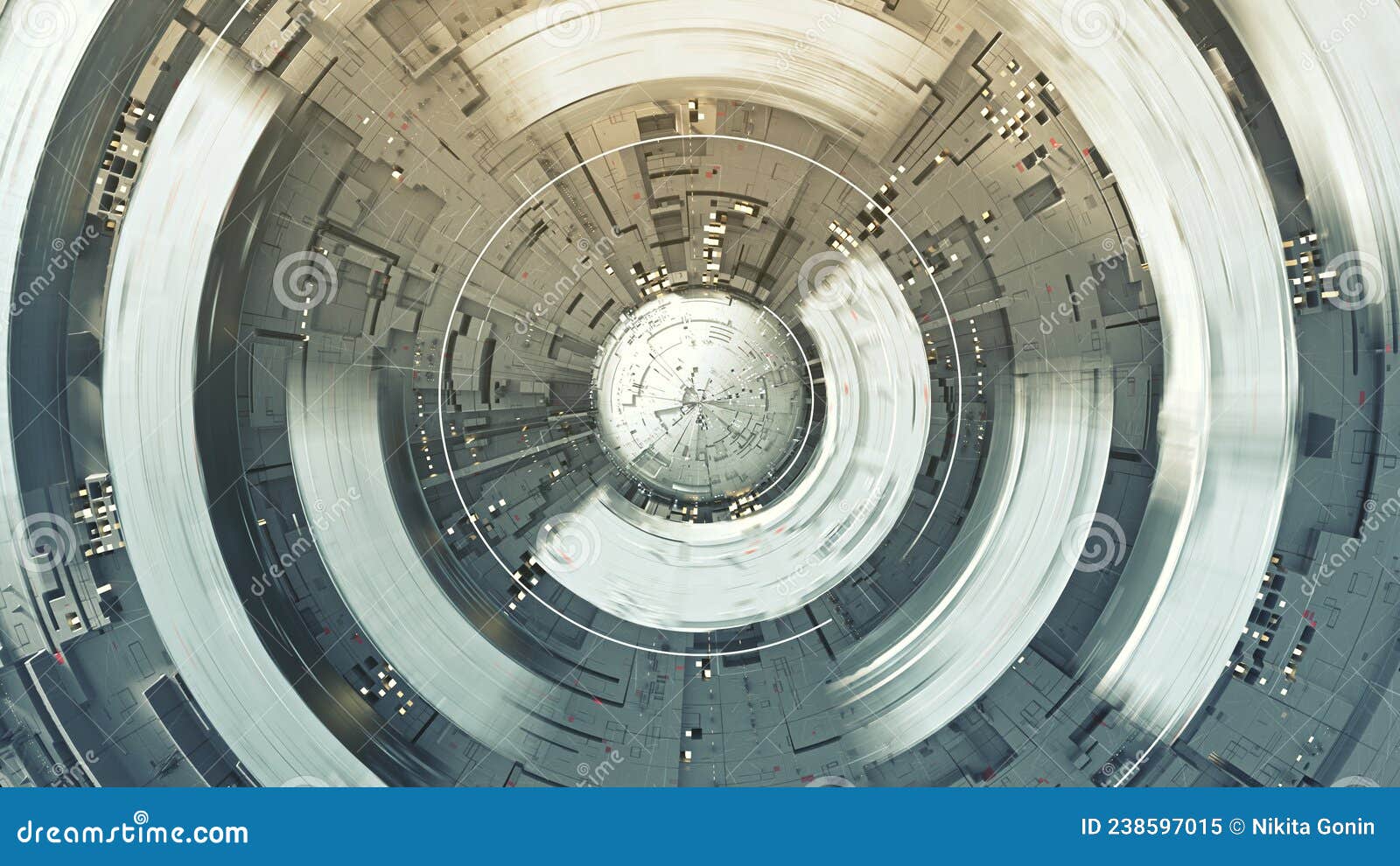 Complex Circle Mesh with LEDs 3D Rendering Stock Illustration ...