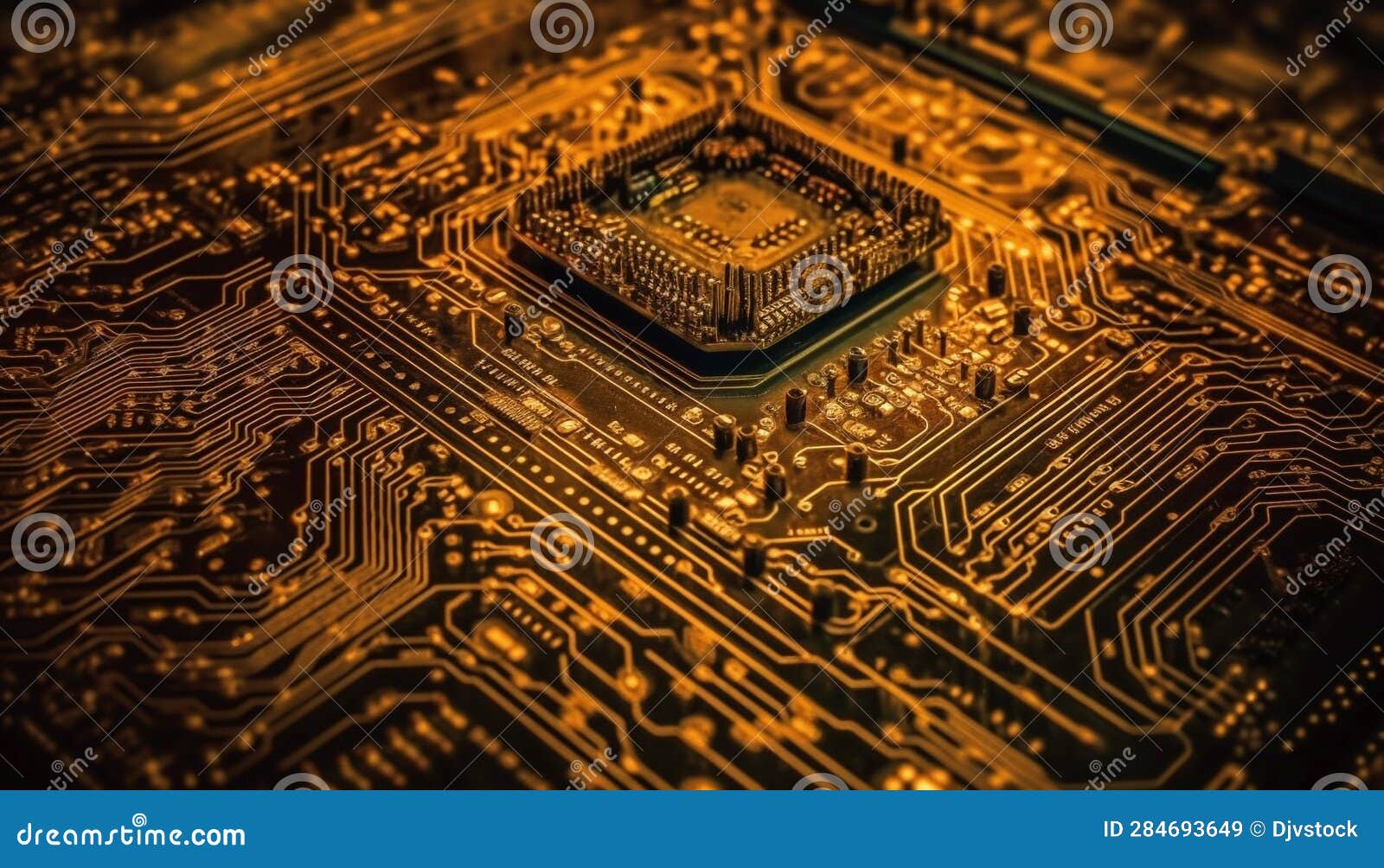Complex Circuit Board with Computer Chips and Electrical Components ...