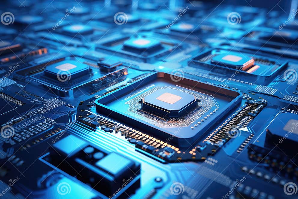 Complex Circuit Board, Illustrating the Integration of Artificial ...