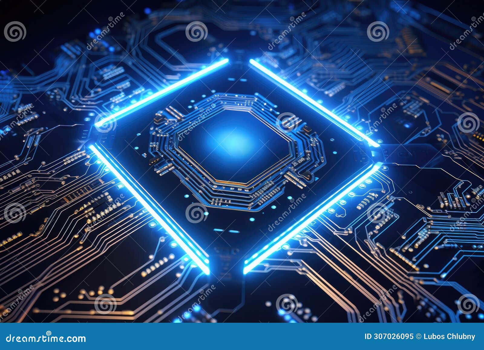 Complex Circuit Board, Illustrating the Integration of Artificial ...